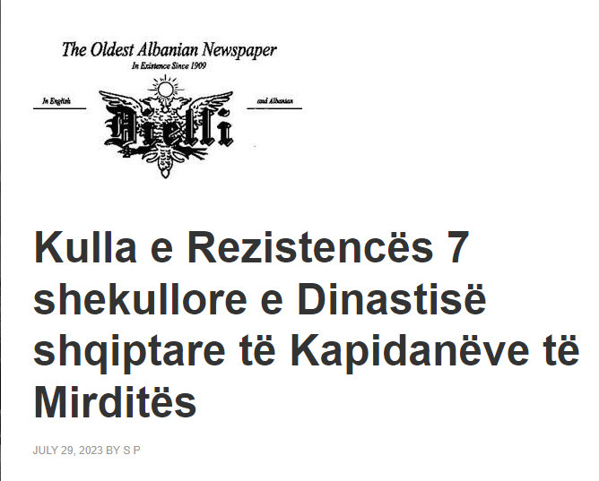 Kulla e Rezistencës 7 shekullore e Dinastisë shqiptare të Kapidanëve të Mirditës | Familja e ...
